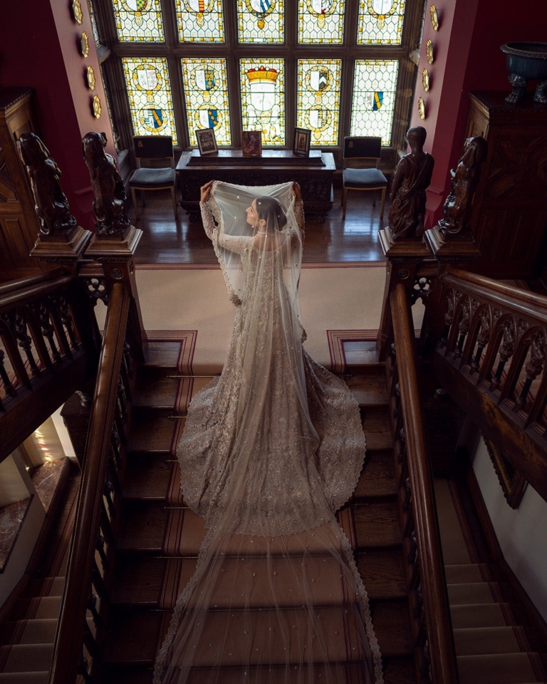 Indian Wedding Dress Long Vail Bridal Gown - Nameera Bridal